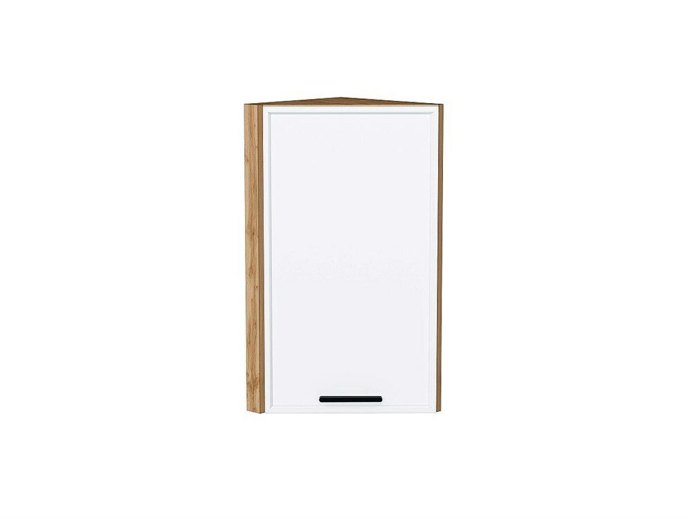 VVT Шкаф верхний торцевой Фрейм Дуб Вотан, White Silk, 720 В*Ш*Г 716*300*310, фасад МДФ White Silk, корпус Дуб Вотан White Silk
