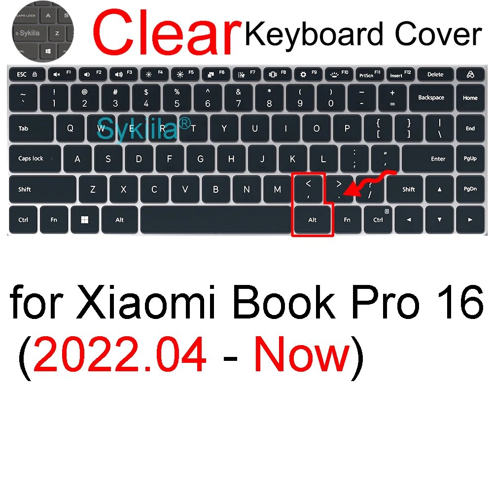 Clear чехол на клавиатуру для Xiaomi Book Pro 16 (2022.04 - Now)