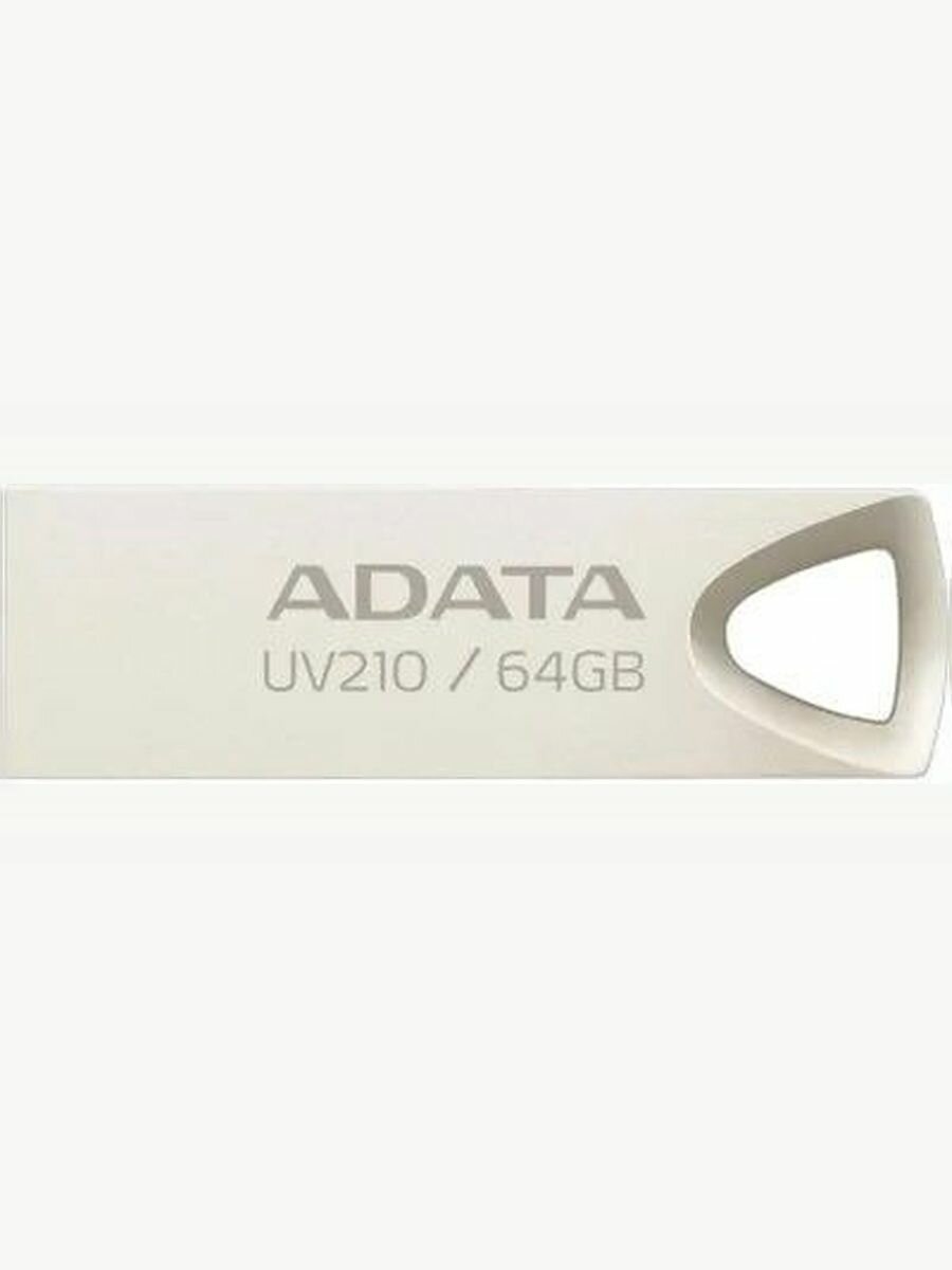 ADATA 64 ГБ USB-флеш-накопитель AUV210 (AUV210-64G-RGD), USB 2.0, до 20 Мб/сек, Металл, серебристый