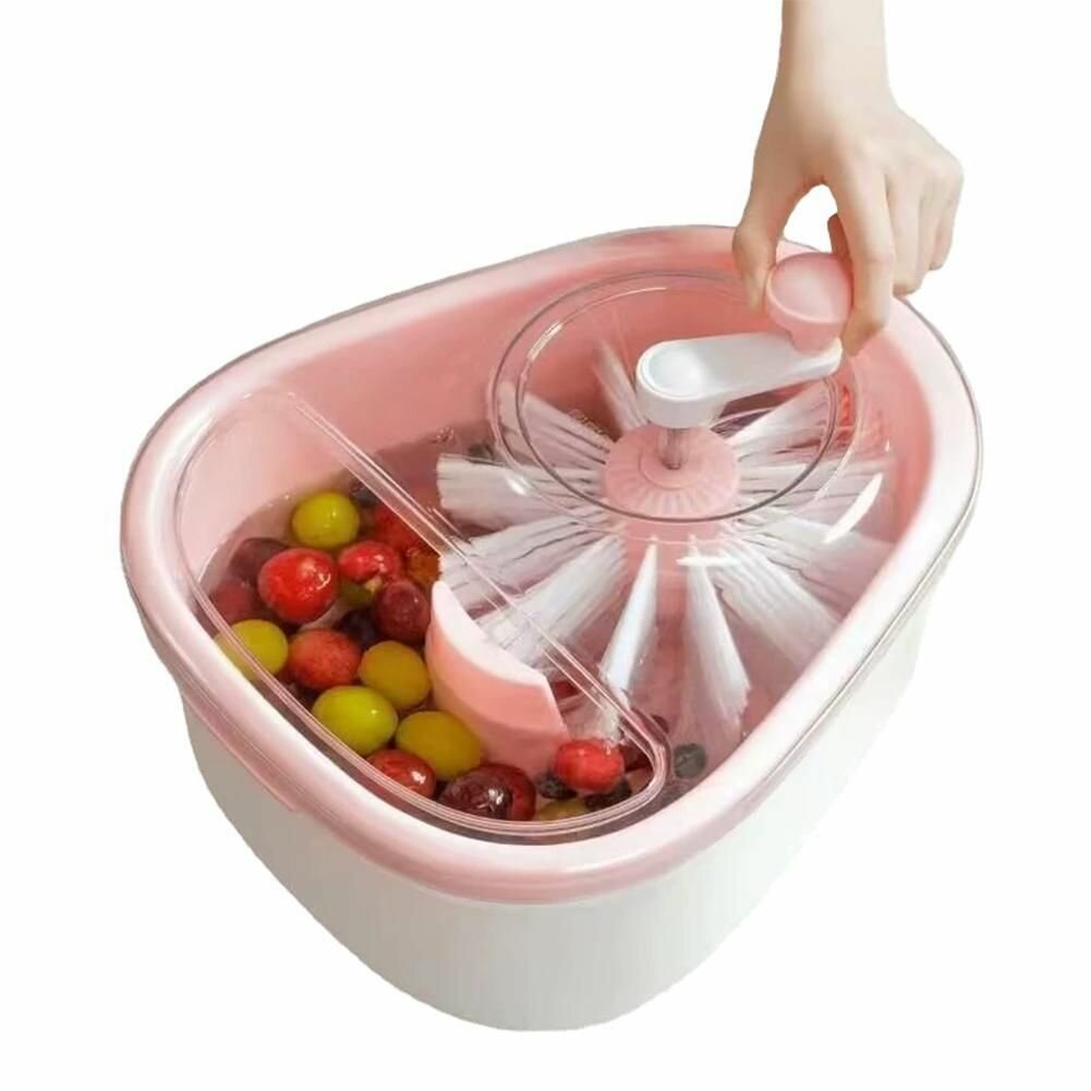 Дуршлаг для мытья фруктов и ягод, ручной, розовый, 34 x 15 x 20 см