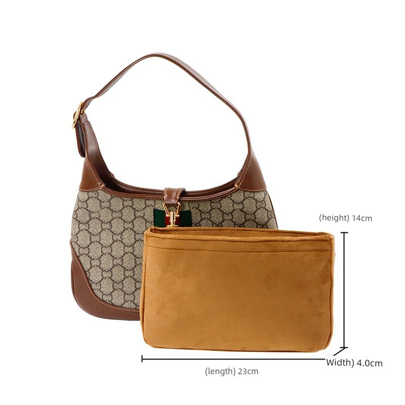 Маленький ремешок для сумки-луны Gucci 1961 с коричневым флисом, замена для мини-сумок