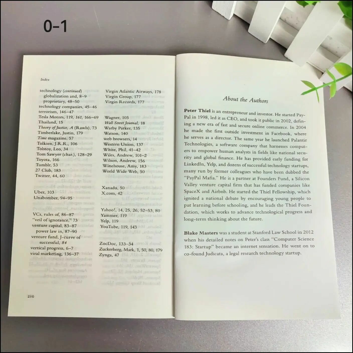 Книга Питера Тила Zero to One: Основы создания стартапов и инноваций, мягкая обложка, английский язык — фото 1