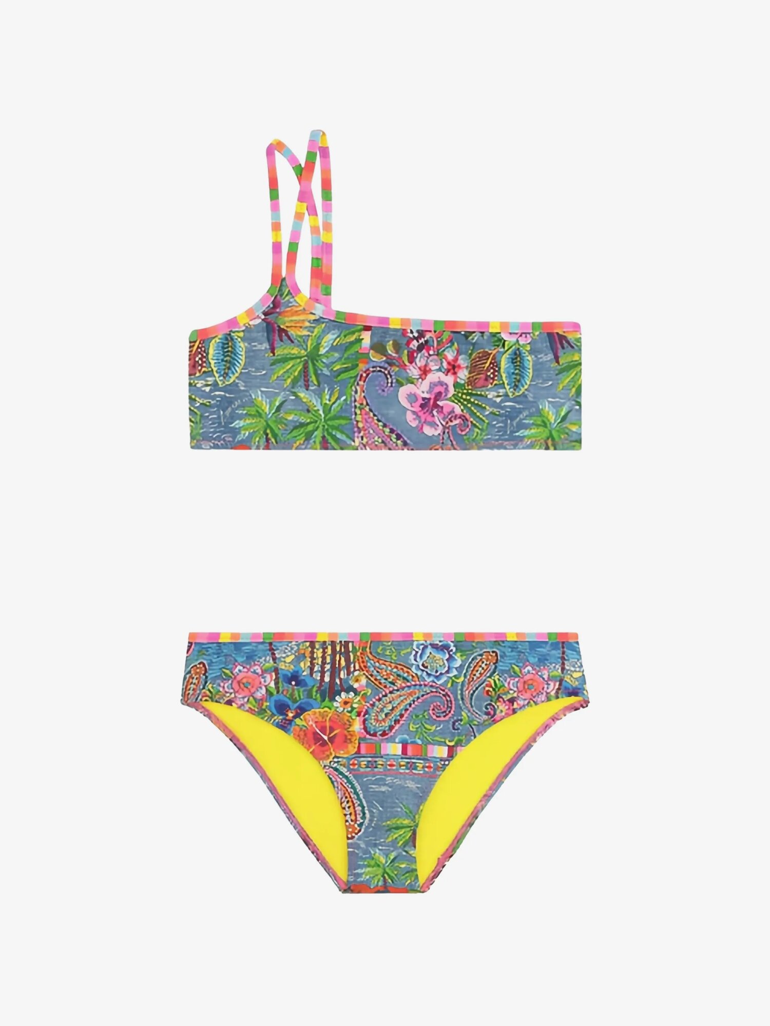 Купальник Paisley-print one-shoulder bikini