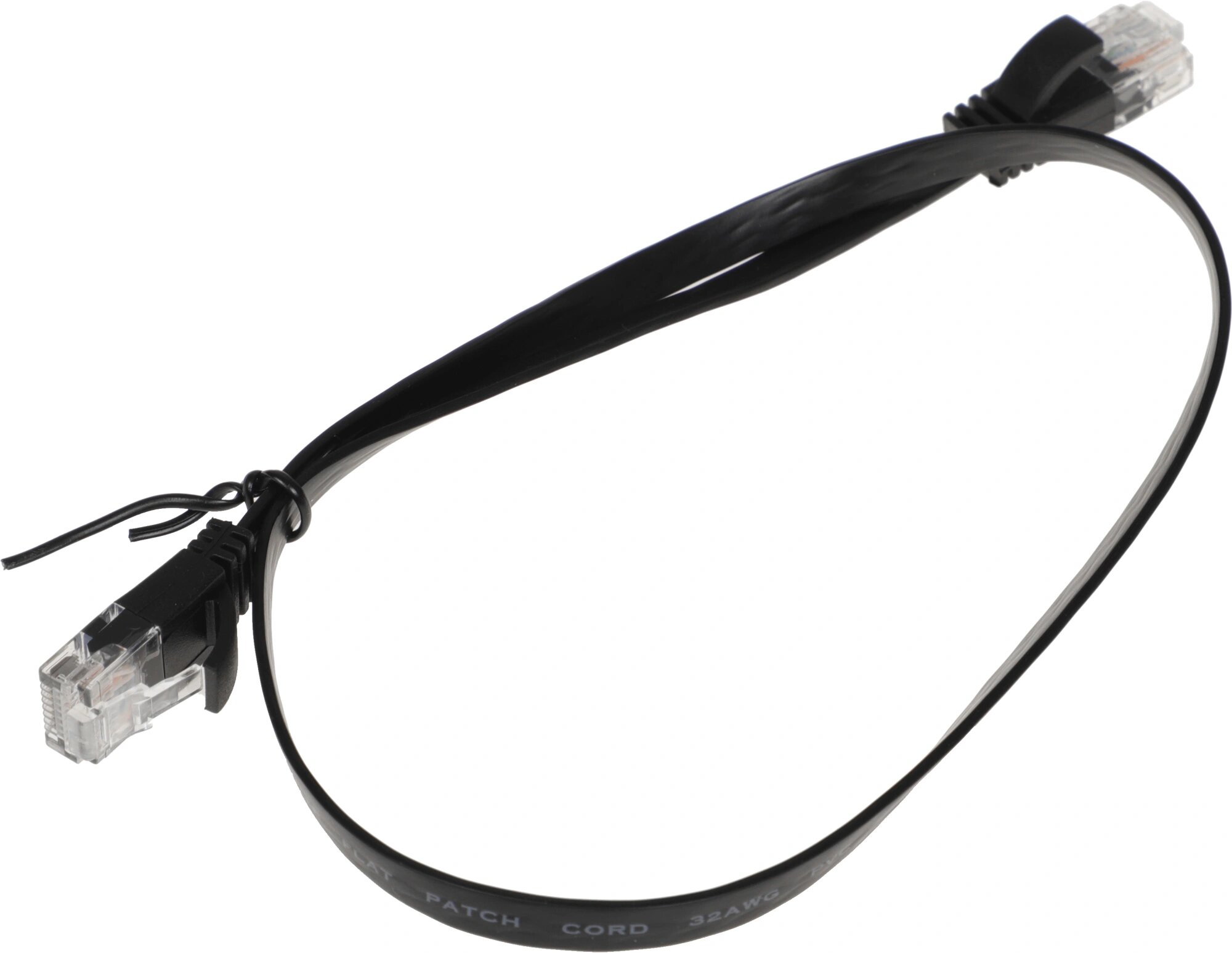 Патч-корд Buro Flat 1Гбит/с UTP 4 пары cat.6 Cu molded 0.5м черный RJ-45 (m)-RJ-45 (m) (BU-C6-FLAT-0