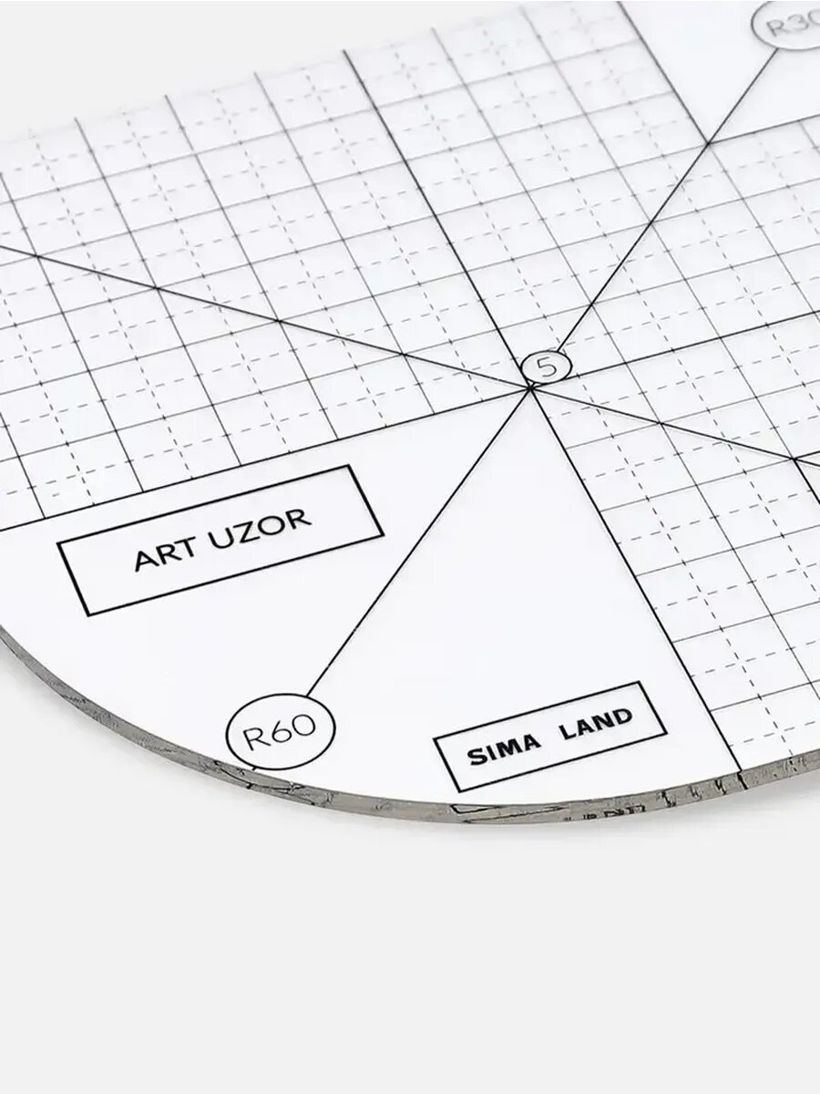 Линейка для скругления углов 12×12 см прозрачная