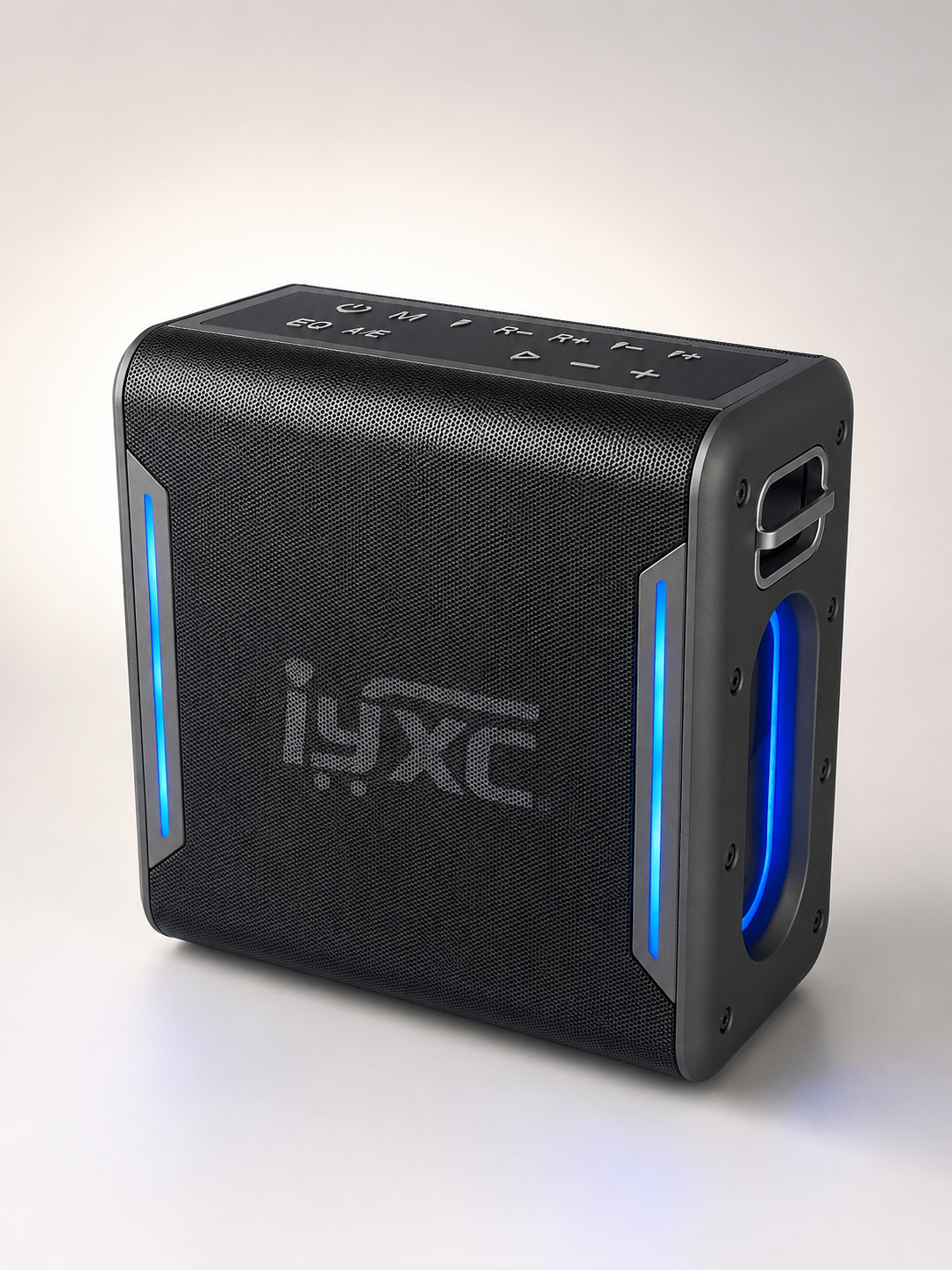 Портативная колонка с караоке, RGB подсветка, 100Вт, 2 микрофона, IPX4
