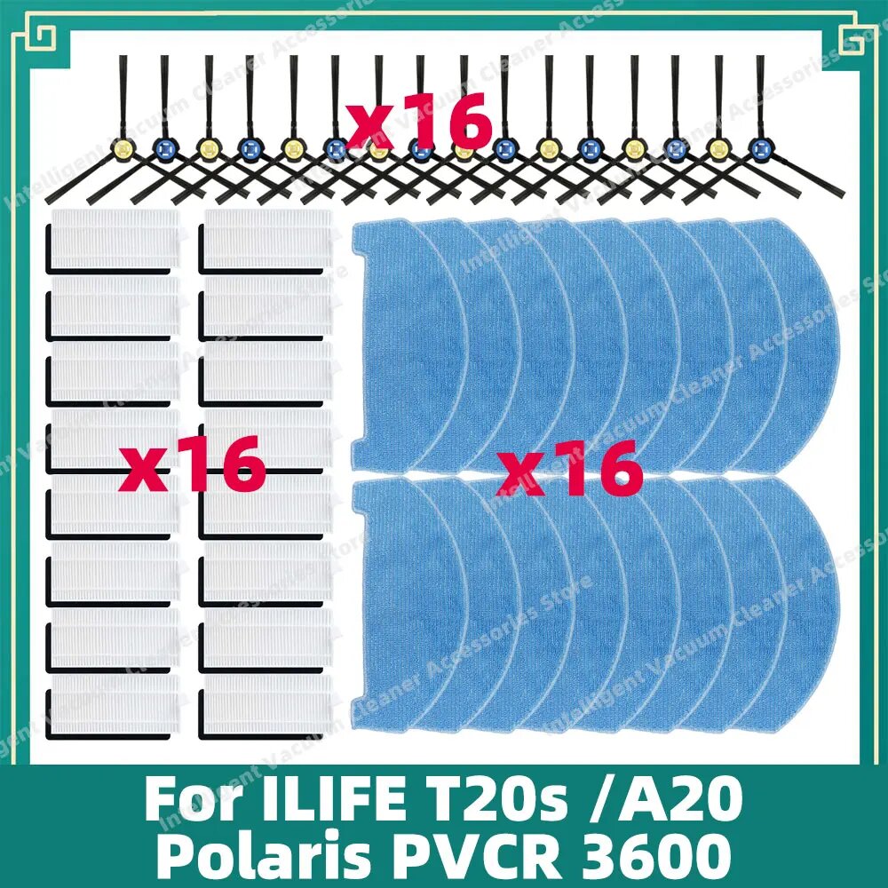 Совместимо с ILIFE A20 T20s V3x / Polaris PVCR 3600 / G2 0926W / G2 0726W / G2 1226 Запчасти и аксессуары Фильтр Боковая щетка Тряпка