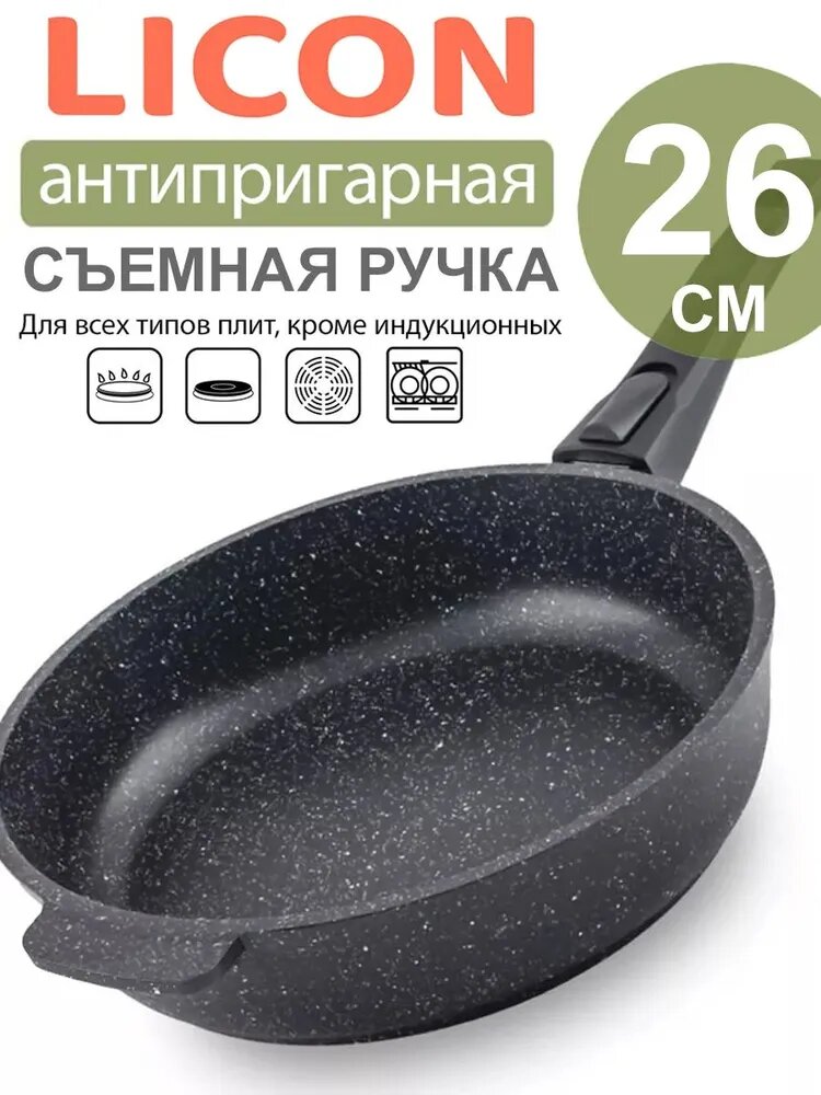Сковорода, со съемной ручкой