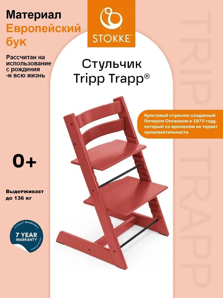 Стульчик для кормления ребенка Stokke Tripp Trapp Warm Red