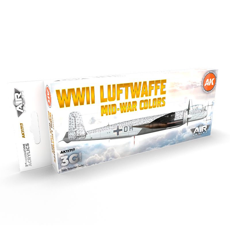 Набор красок AK Interactive - WWII Luftwaffe Mid-War Colors 3G, 8 красок