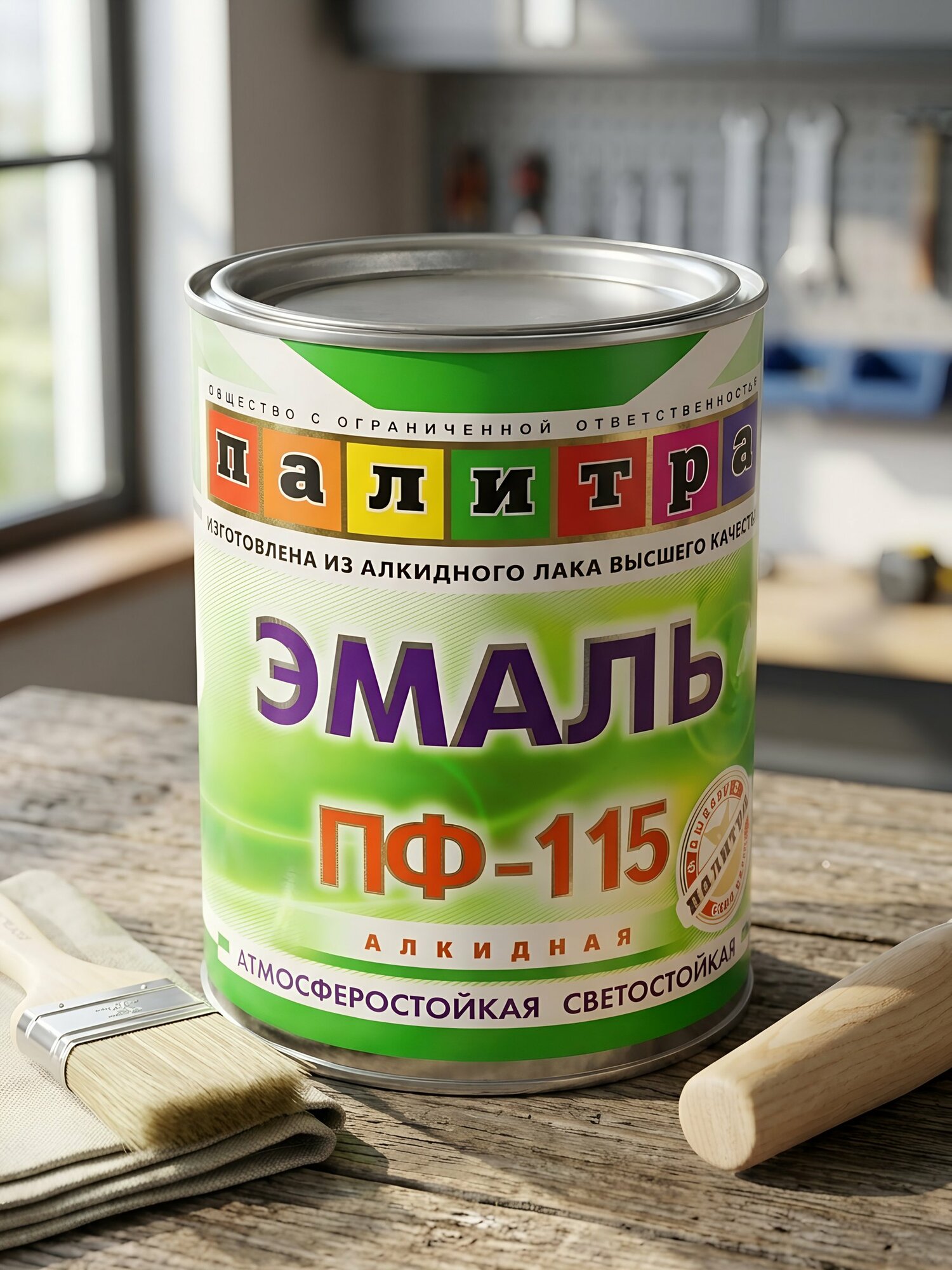 Эмаль алкидная Палитра ПФ-115 глянцевая синяя ночь 0.9 кг для металла и дерева, атмосферостойкая краска для наружных и внутренних работ