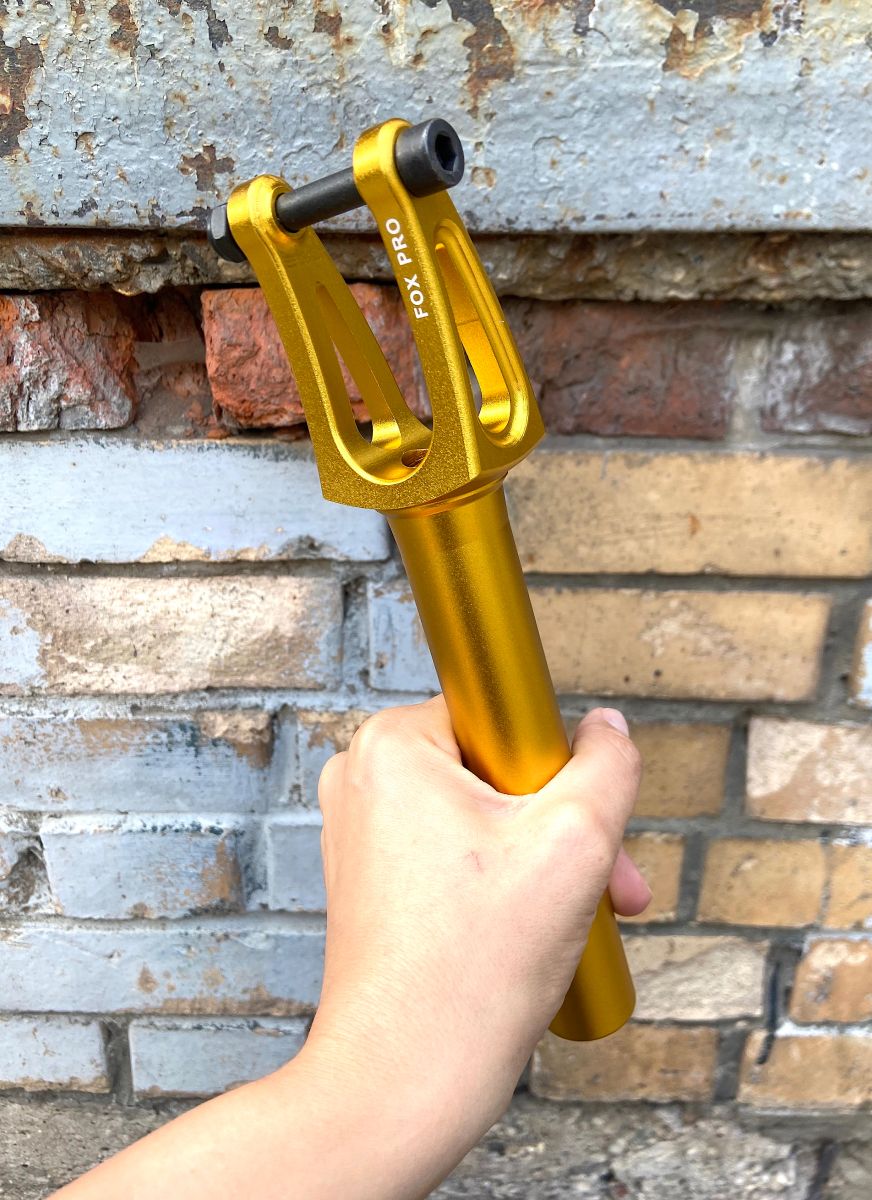Вилка для трюкового самоката FOX PRO YX SCS 110-120 mm gold (золотая)
