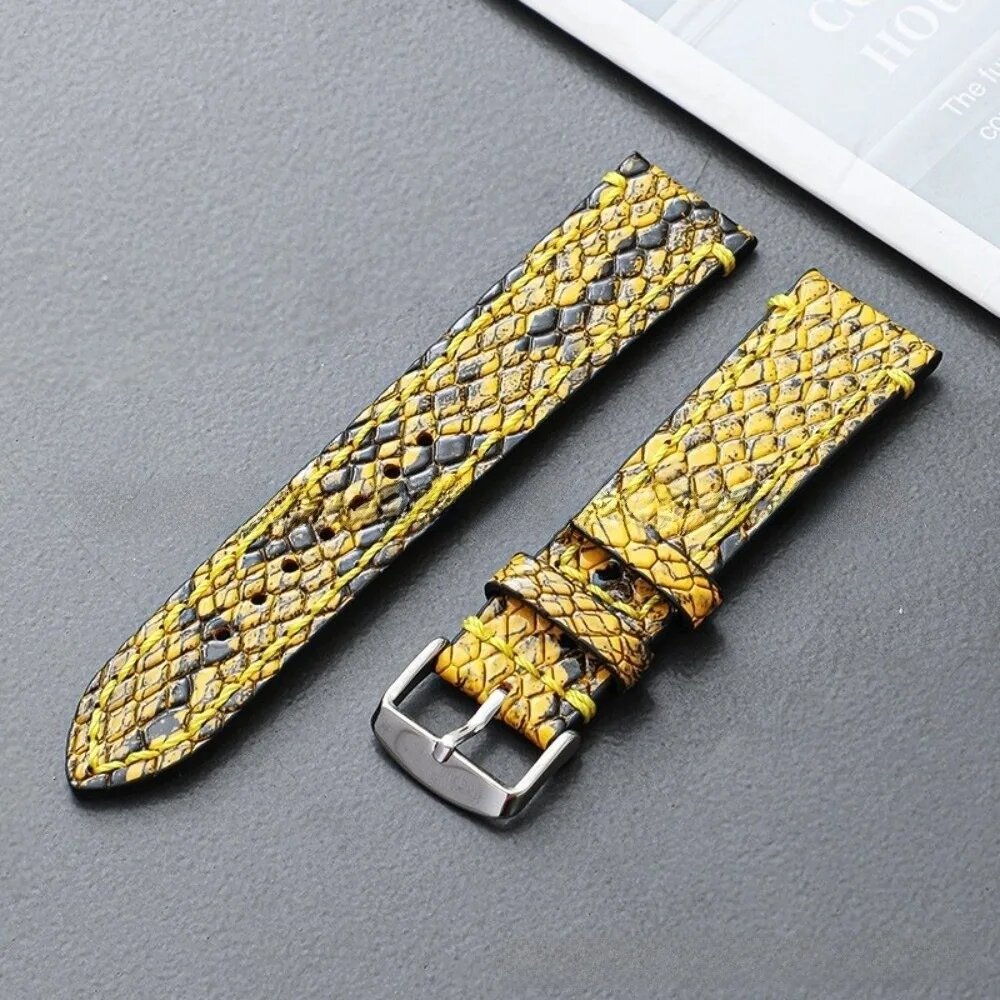 Ремешок для часов Snake-yellow 18/20/22 мм