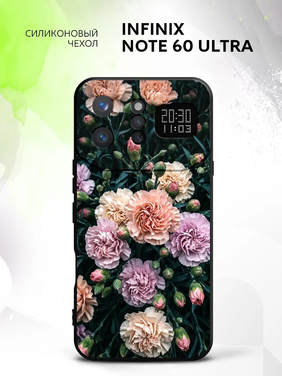 Чехол на Infinix Note 60 Ultra, Инфиникс Нот 60 Ультра бампер, противоударный, с картинкой розы