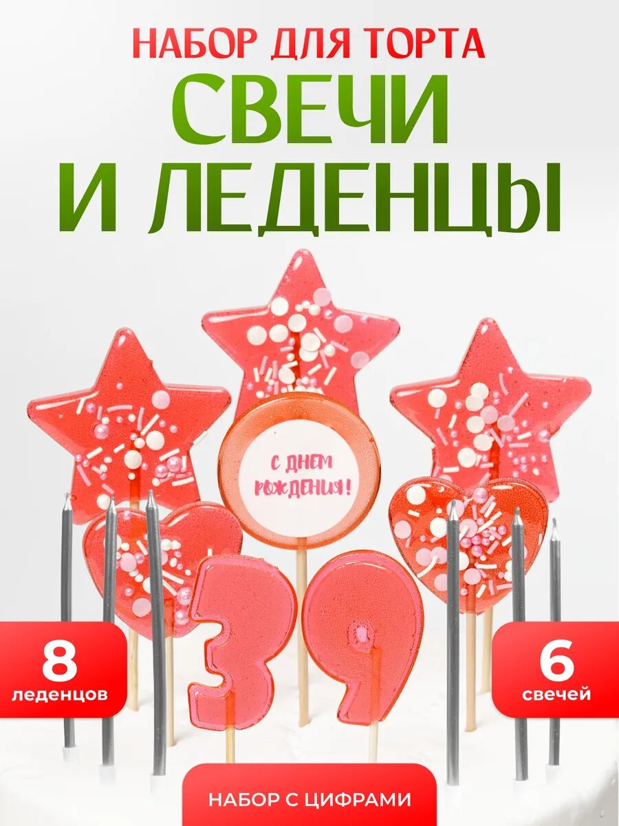 Свечи для торта. Цифра 39