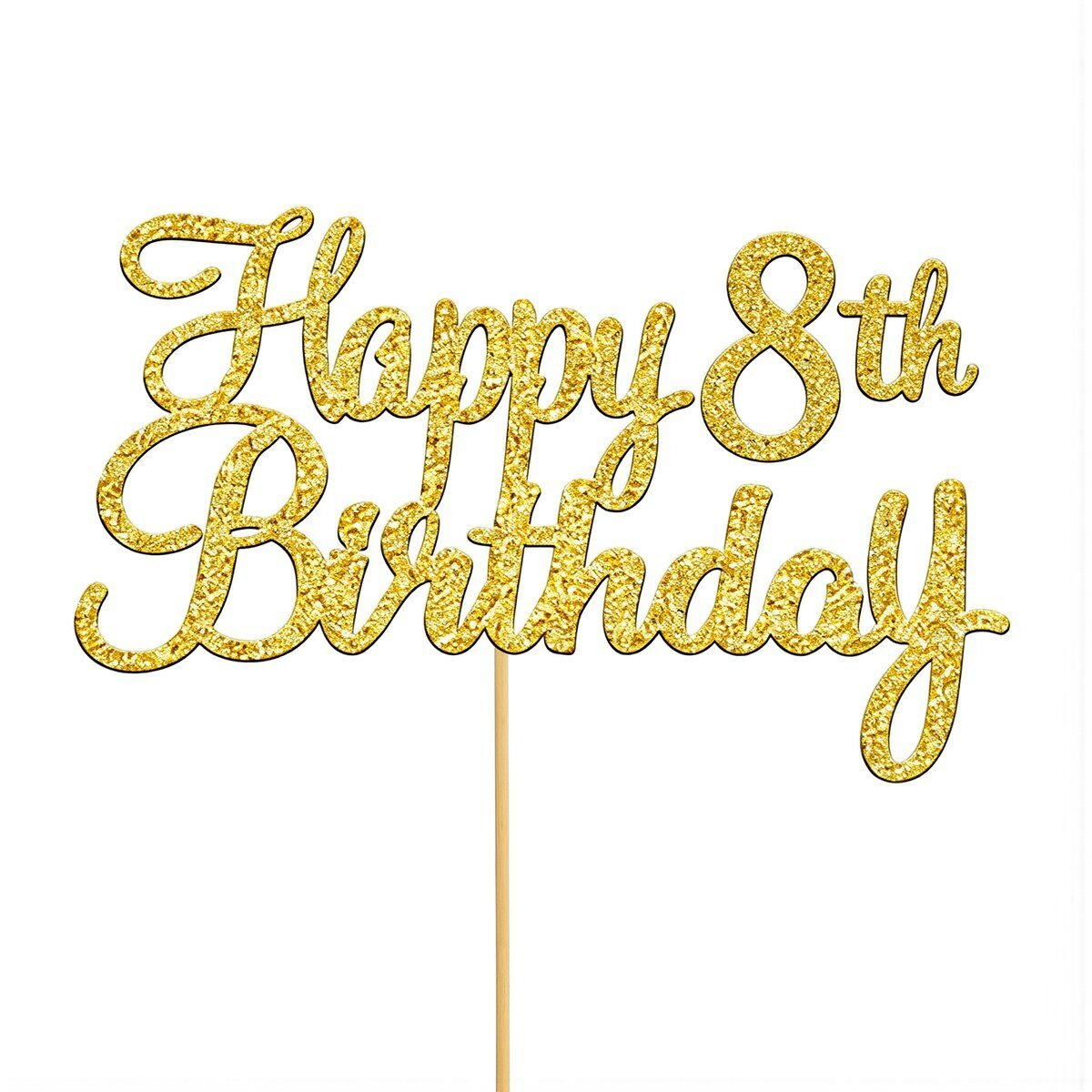 Топпер для торта золотой блестящий с надписью Happy Birthday декор на день рождения 21 30 50 60 лет праздничный аксессуар для домашнего кафе