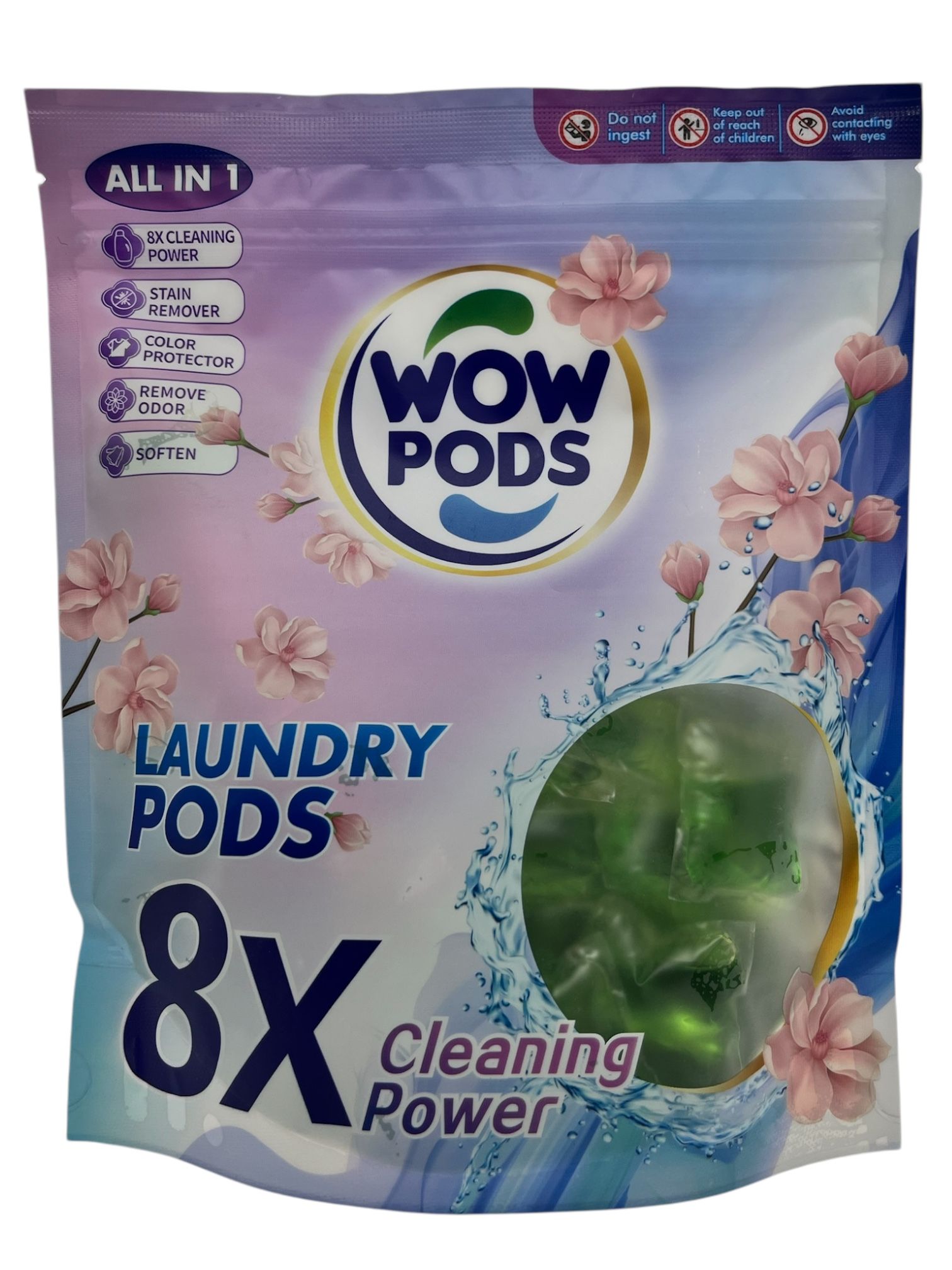 Капсулы для стирки WOW PODS с ароматом Камелиа, 30 капсул