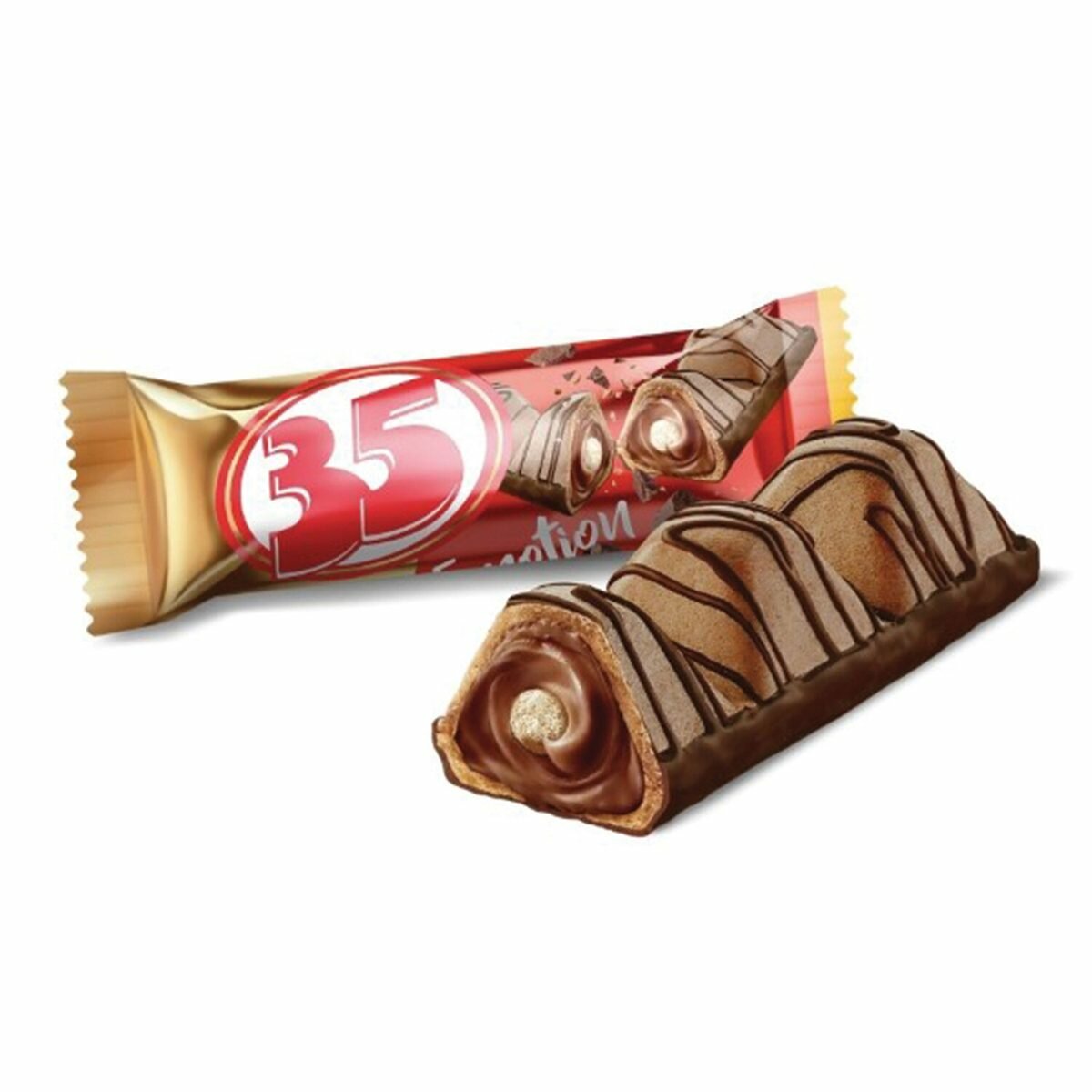 Конфеты вафельные 35 со вкусом шоколада, 1500г, гофрокороб, 1 шт.