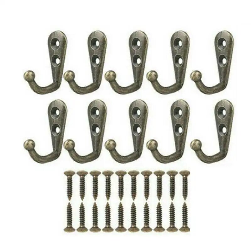 Винтажные бронзовые крючки для одежды 10/20 шт bronze10Pcs