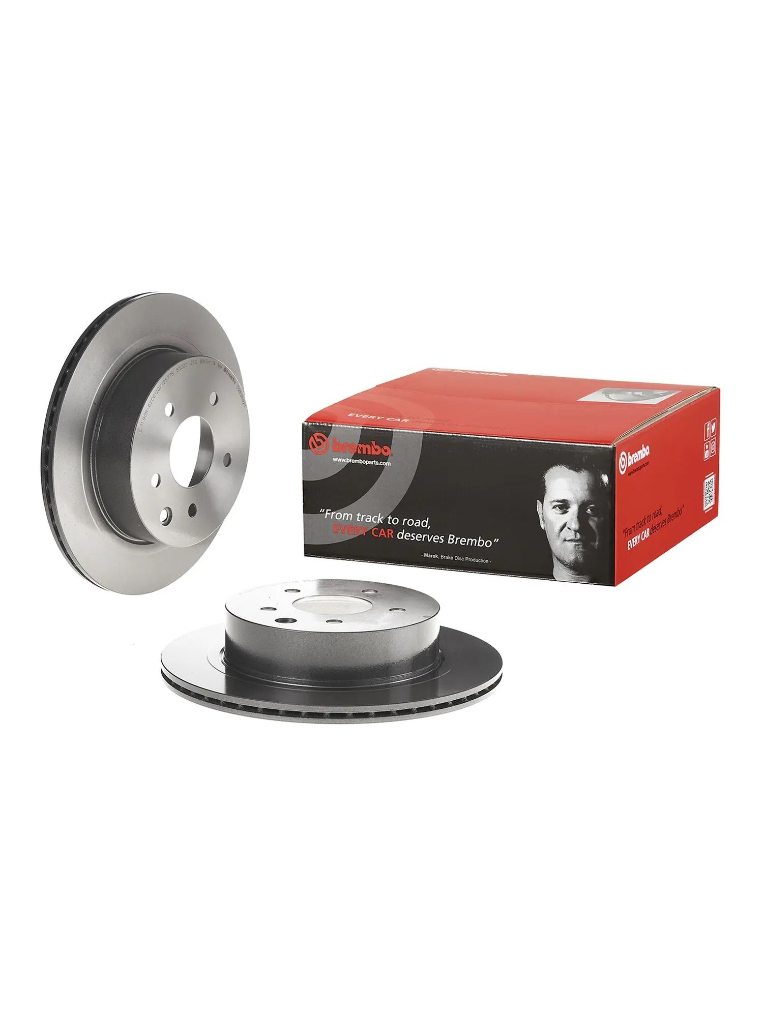 Диск тормозной вентилируемый задний BREMBO (09.8969.21) Prime UV Coated