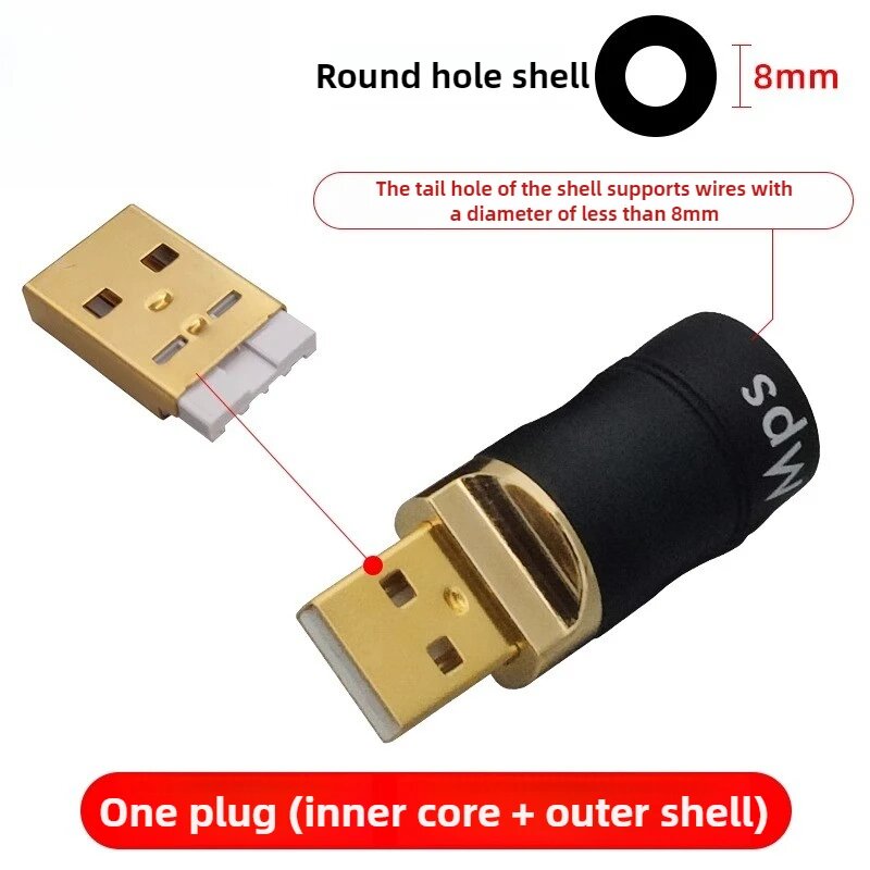 USB разъем золотой USB-A Oneplug