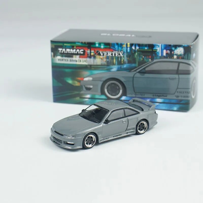 Машинка Tarmac Works TW 1/64 VERTEX Silvia (S 14) Grey T64G-018-GY Die-cast Alloy Car Model Collection Display Gift