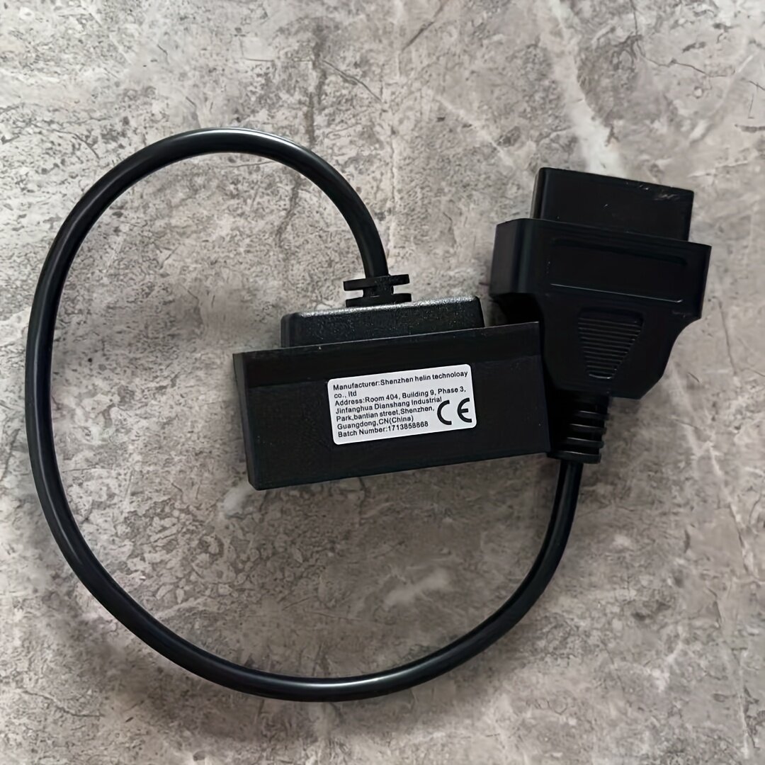Переходной кабель OBD1 (16 контактов) на OBD2 (7 контактов) для диагностического оборудования, черный