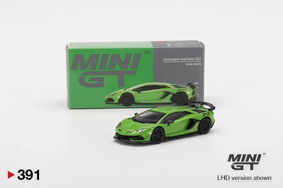 MINI GT 1:64 Lamborghini Aventador металлическая модель автомобиля Зеленый, A-391