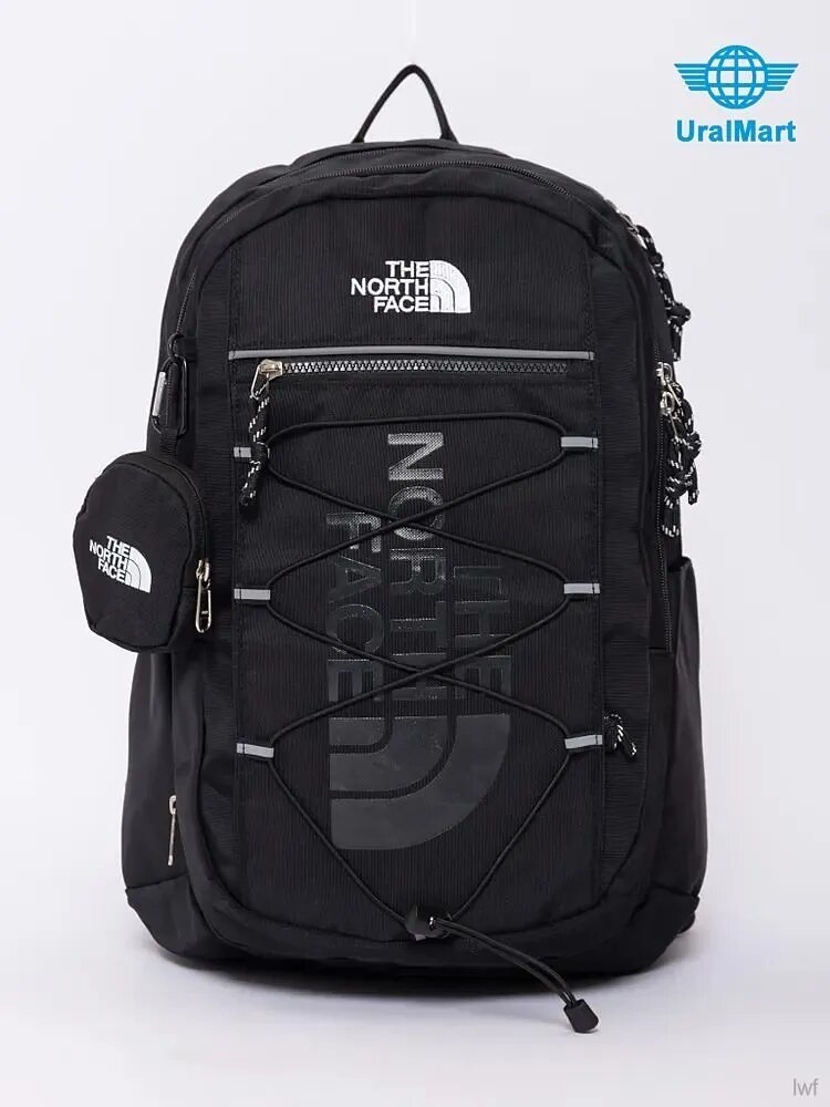 Рюкзак North Face, черный, водонепроницаемый, с отделением для ноутбука 17", ортопедическая спинка