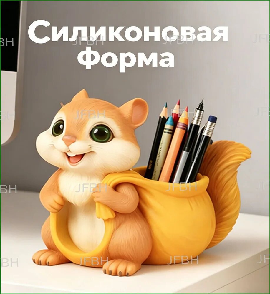 Силиконовый молд "белка" для кашпо либо подсвечника, применяемый в заливке эпоксидной смолы и гипса, качественный.
