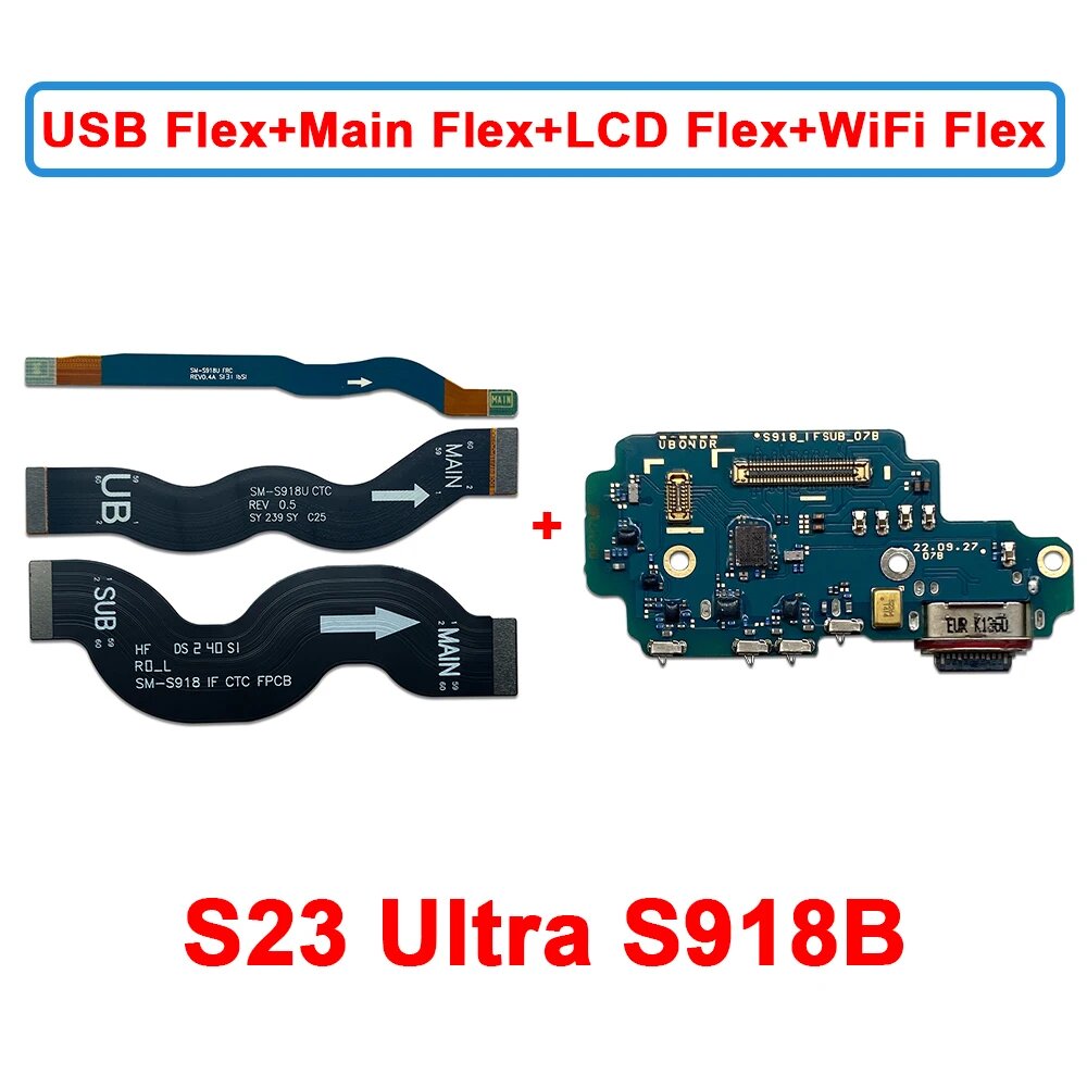 Samsung S23 Ultra S918B Flex кабель USB, Wi-Fi, кнопок, NFC