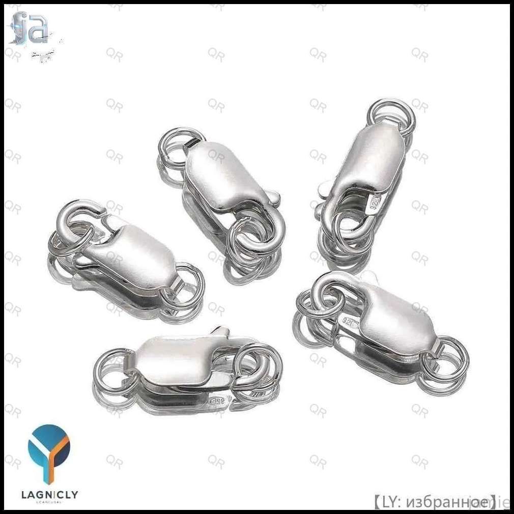 Карабин замок, серебро 925 пробы, 10 шт, 10х3.8 мм-HDW-CJ0922