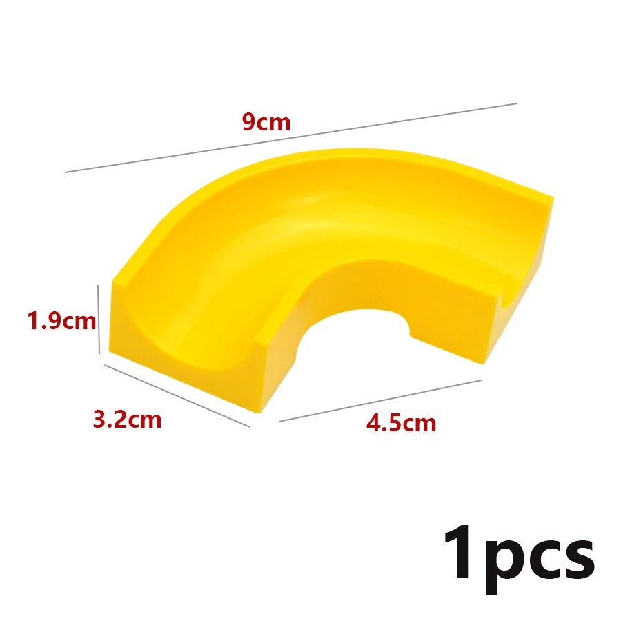 Желтый строительный блок 4x4 Curved Track 01