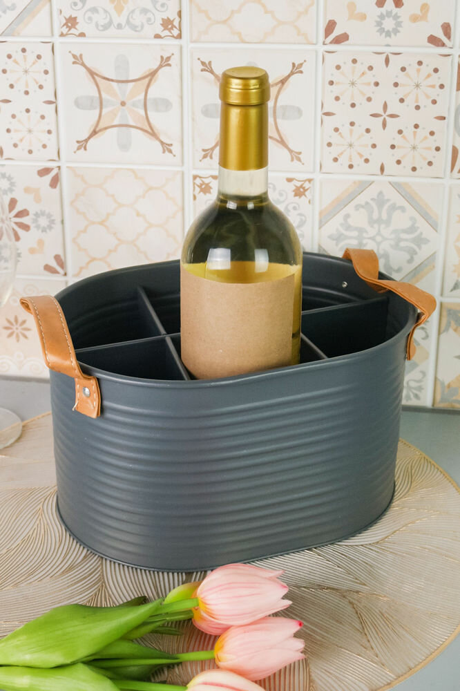 Холдер для бутылок опако нуар, металл, 25х18х14 см, Koopman International FZ1000940