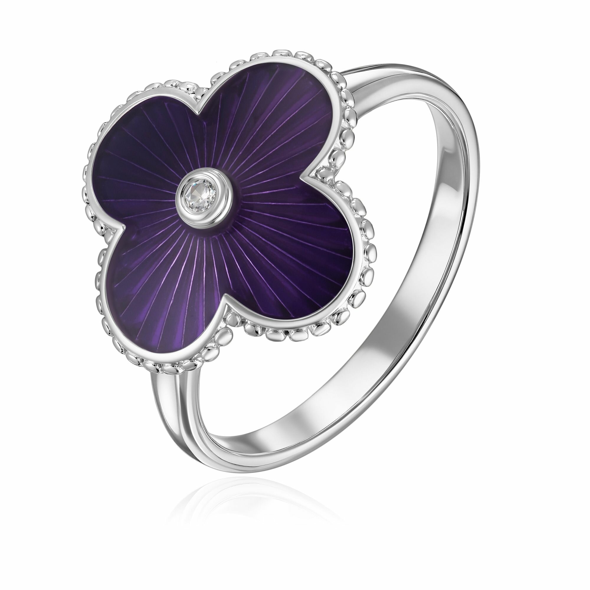 Кольцо, серебро, 925 проба, бриллиант