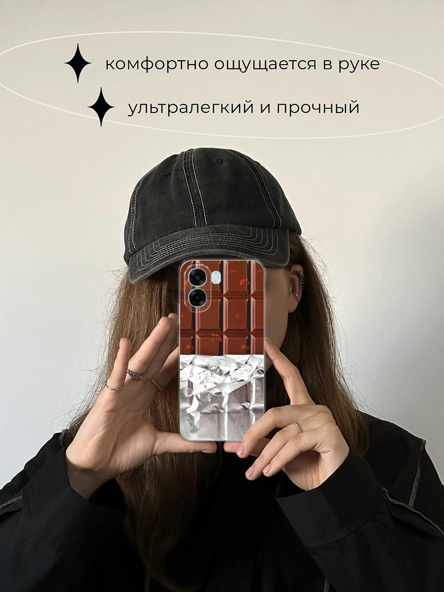 Силиконовый чехол на Oppo A6x / Оппо A6x с принтом Шоколад в обертке — фото 1