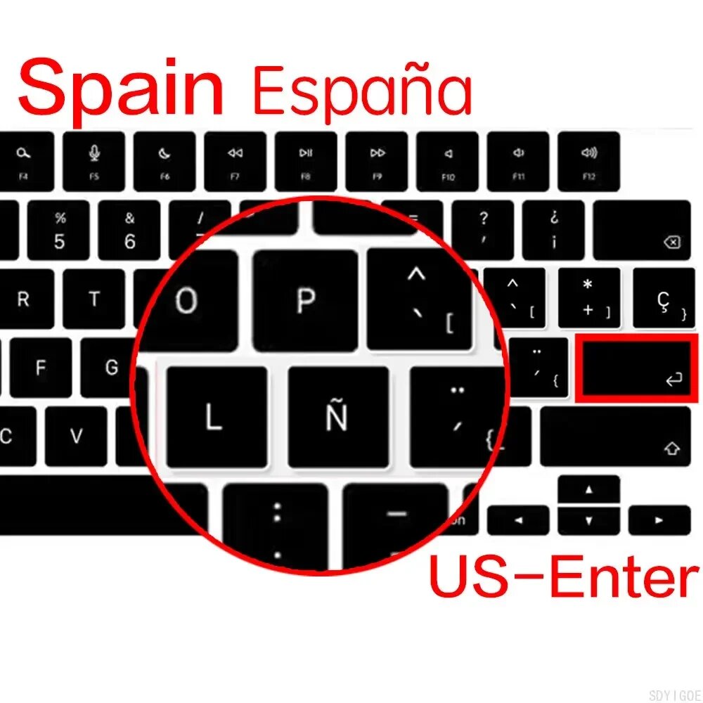Чехол на клавиатуру Macbook Pro/Air Spain US, Pro14 M1 M2 M3 M4