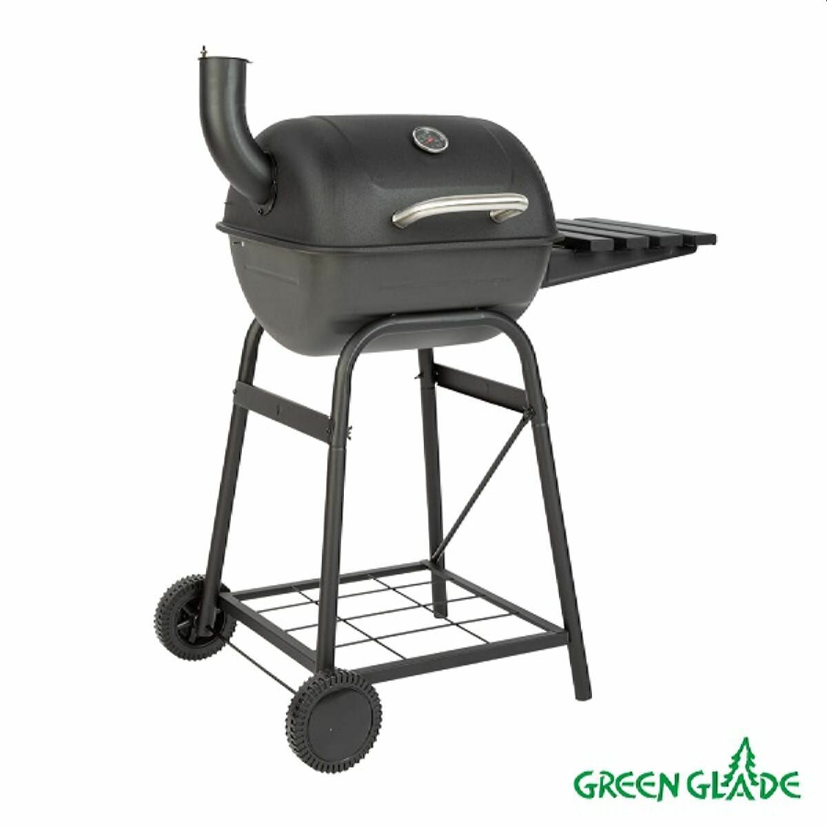 Гриль угольный для барбекю и шашлыка уличный с крышкой, мангал складной большой green glade для дачи и пикника, барбекю переносной многоразовый садовый 0,7 мм