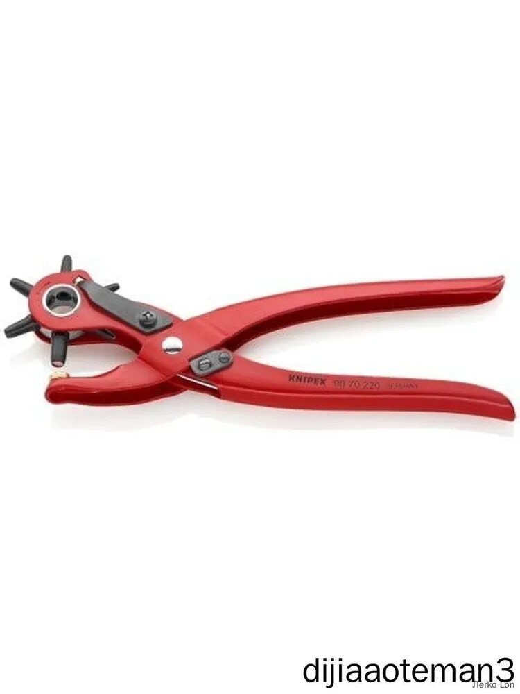 KNIPEX Клещи револьверный дырокол 220 мм (90 70 220), пробойник для кожи/ремней, 6 диаметров, Германия