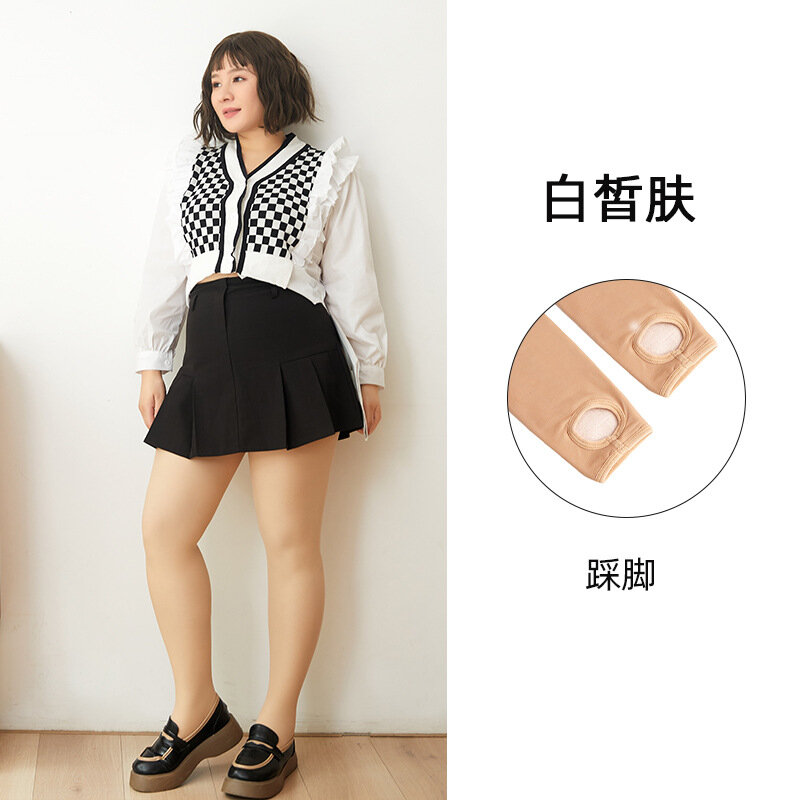 Леггинсы с эффектом черного шелка, имитирующим голую кожу, женские двухслойные колготки для осени и зимы, с Т-образной ластовицей, на флисовой подкладке, утепленные, шестого поколения.