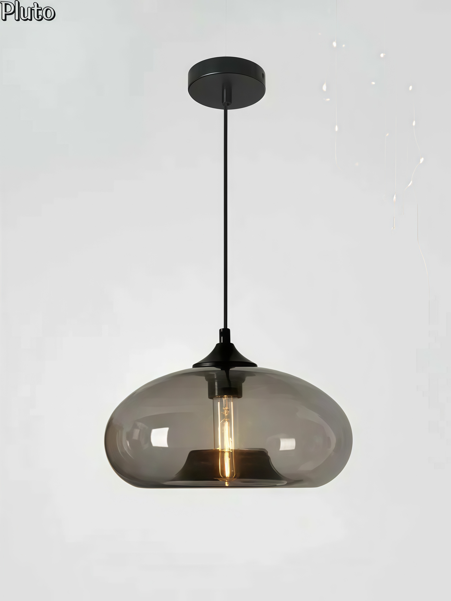 Люстра Clear Lighting, E27, подвесная, стекло, регулировка высоты，серый