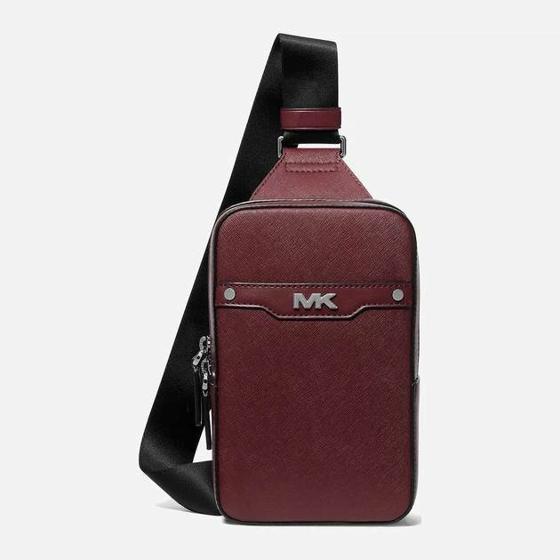 Сумка слинг Michael Kors Rivington Leather Crossbody Backpack Sling Pack Burgundy Oxblood