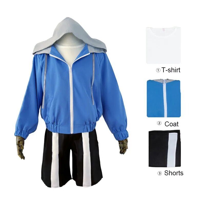 Косплей костюм Sans Undertale Синий, S, Costume