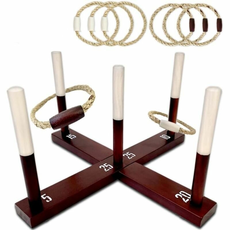 Игра в кольца для взрослых и детей, всепогодная, с простой установкой и дополнительными играми, для активного отдыха во дворе и вечеринок.