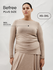 Лонгслив Befree Plus size, размер 3XL, , серо-бежевый
