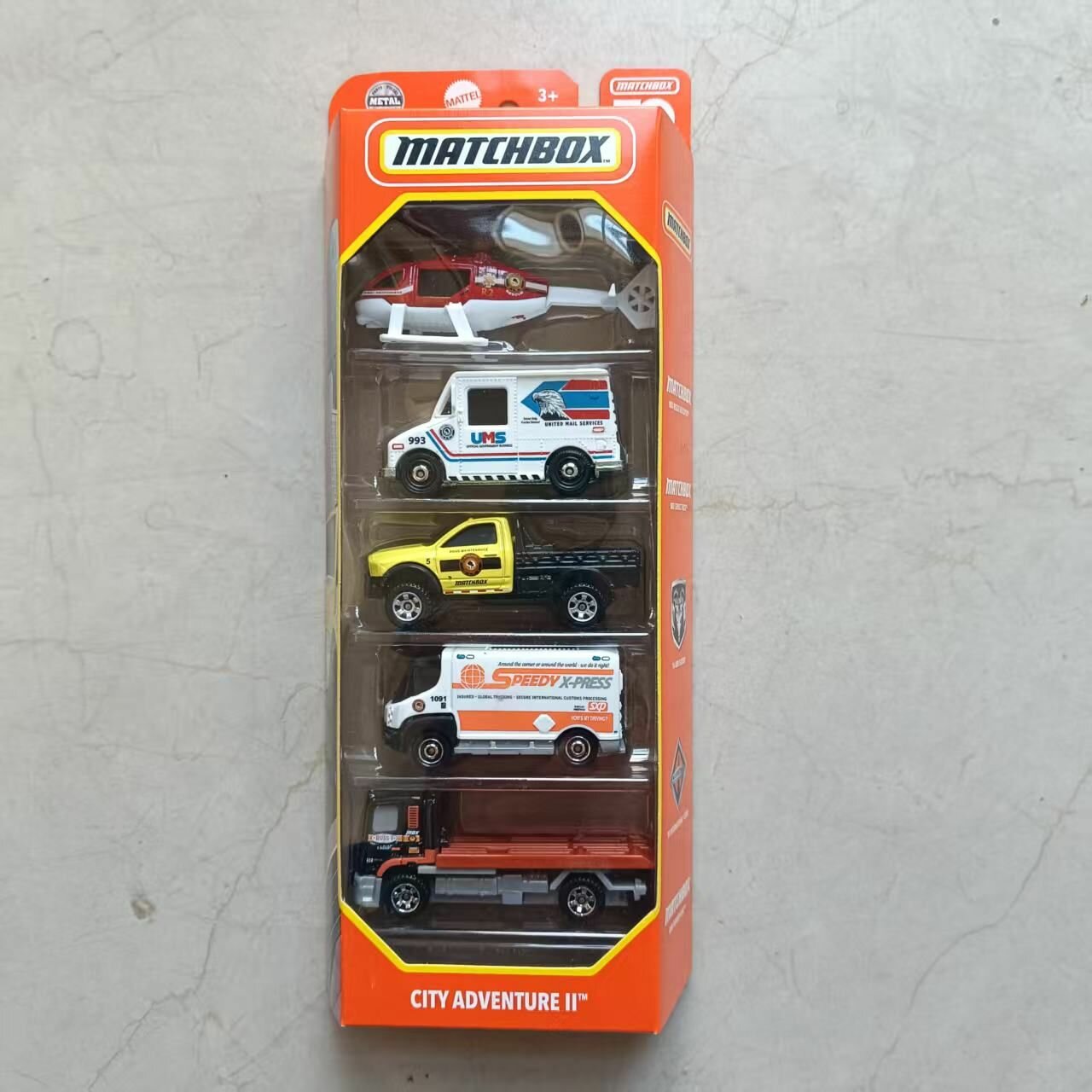 Matchbox , литые модели автомобилей 1:64, набор из 5 машинок, металлические машинки(C1817-CITY ADVENTURE II)