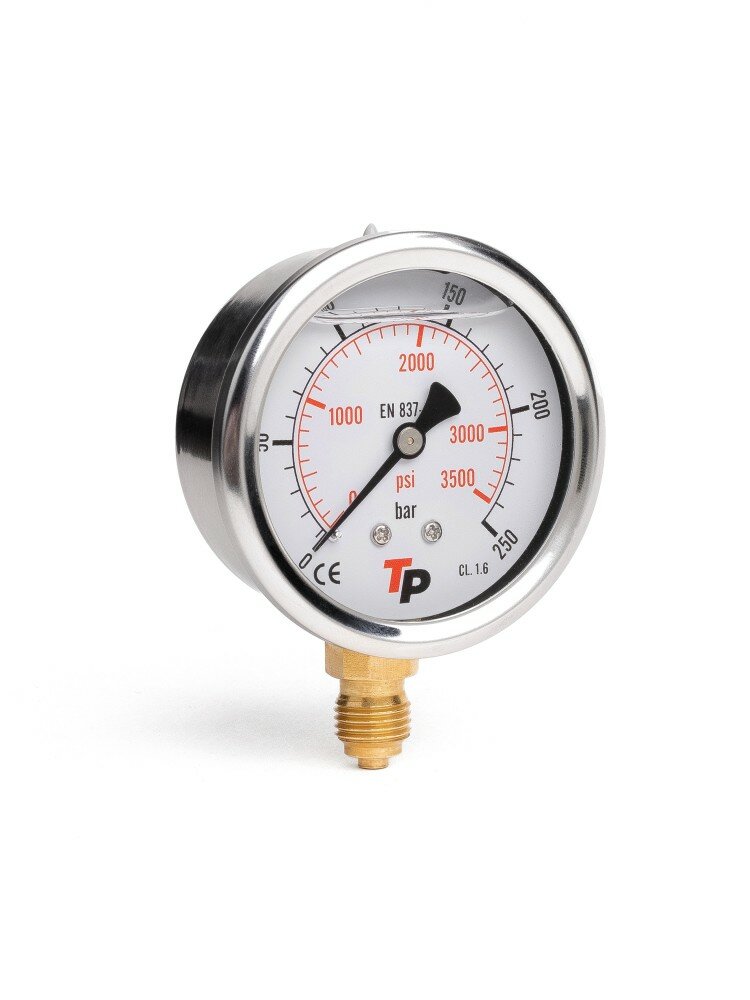 Манометр гидравлический виброустойчивый радиальный D63 мм 0-250 bar 1/4BSP TP