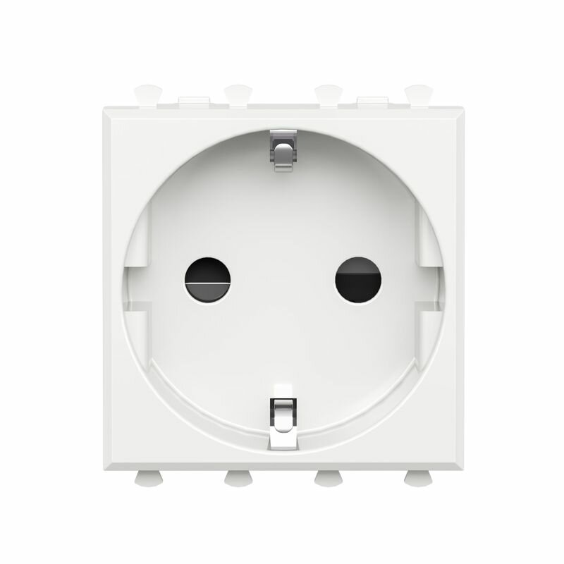 Розетка 1-м 2мод. Avanti "Белое облако" 16А IP20 2P+E защ. шторки бел. DKC 4400002