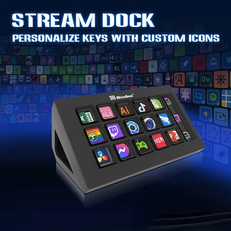 Mirabox 293S Stream Deck 10 LCD Клавиш Black