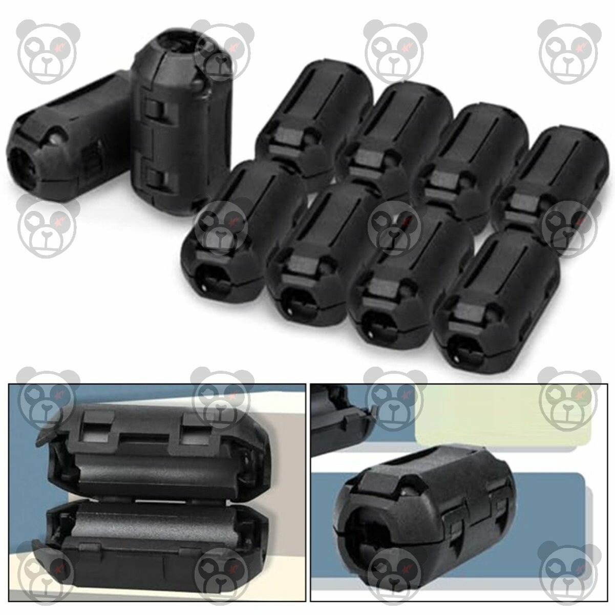 Эксклюзивный набор из 10 ферритовых колец 7 мм для подавления шумов кабеля